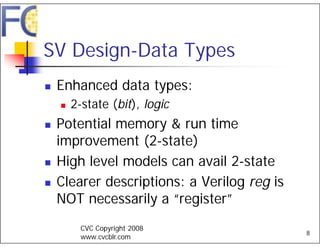 Upgrading to SystemVerilog for FPGA Designs - FPGA Camp Bangalore, 2010 | PDF