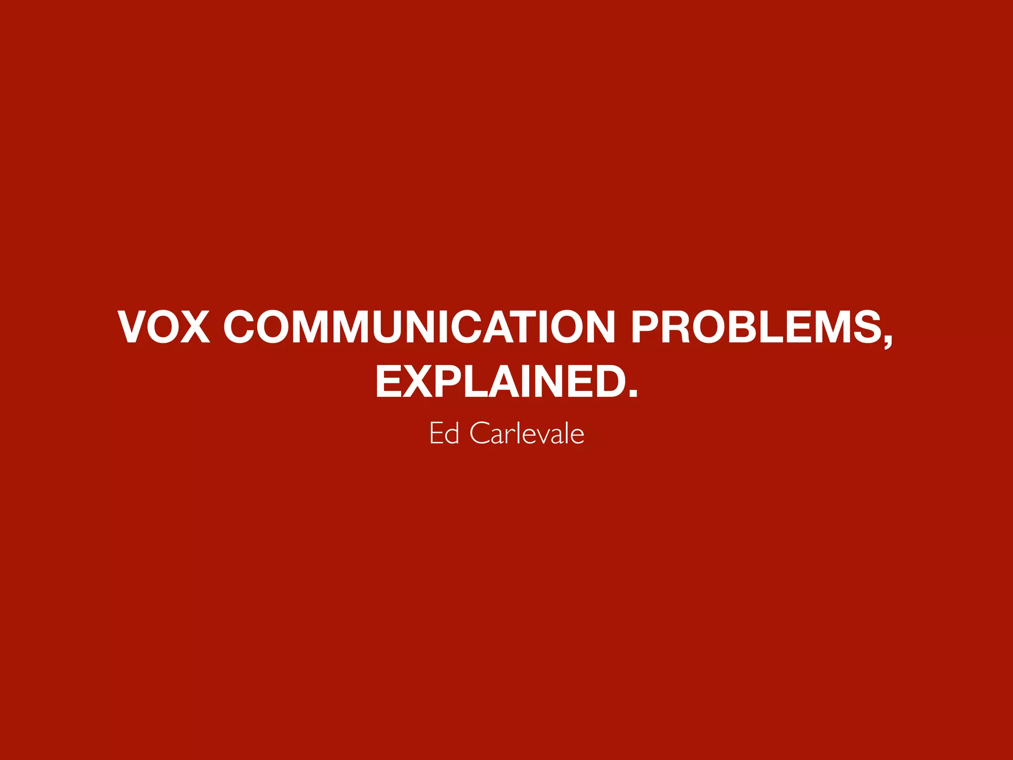 Vox problems-explained | PDF
