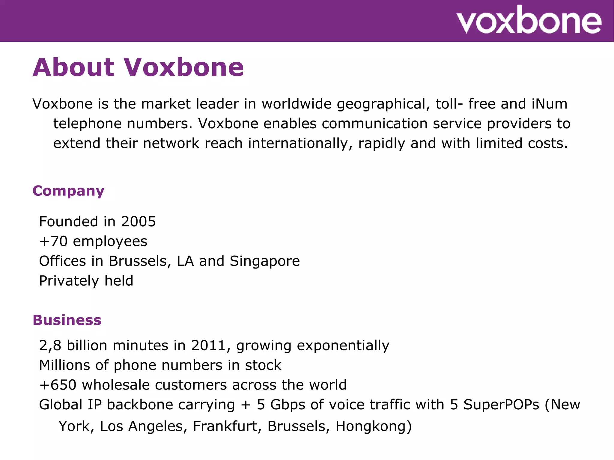 Voxbone Presentation | PPT