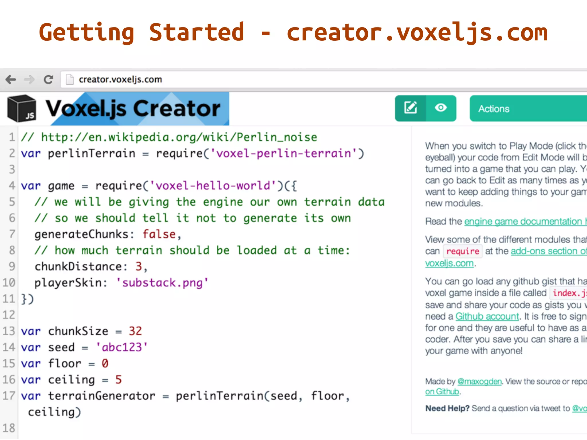 3D Voxel Worlds with voxel.js