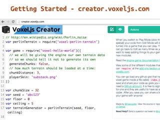 3D Voxel Worlds with voxel.js
