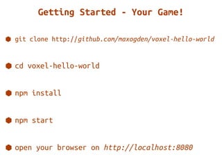 3D Voxel Worlds with voxel.js