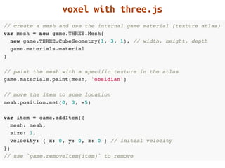 3D Voxel Worlds with voxel.js