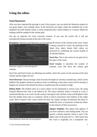 Voxels for Unity: Rasterizer manual (1.05) | PDF