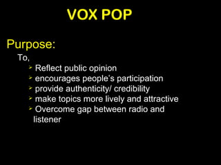 Voxpop & interviewing for radio | PPT