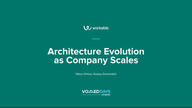 Architecture Evolution as Company Scales - VoxxedDays Athens 2022