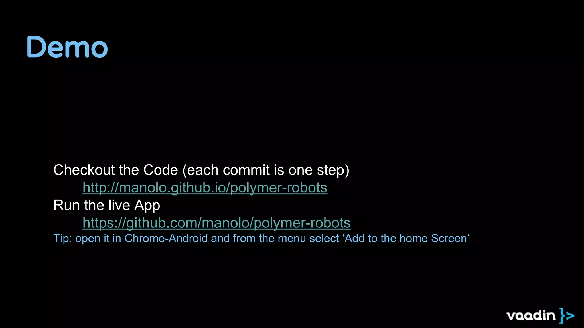 Intro to Web Components, Polymer & Vaadin Elements | PPT