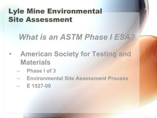 Voyageurs National Park Lyle Mine Remediation: Part 1-Environmental ...