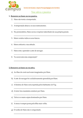 Voz ativa e passiva | DOCX