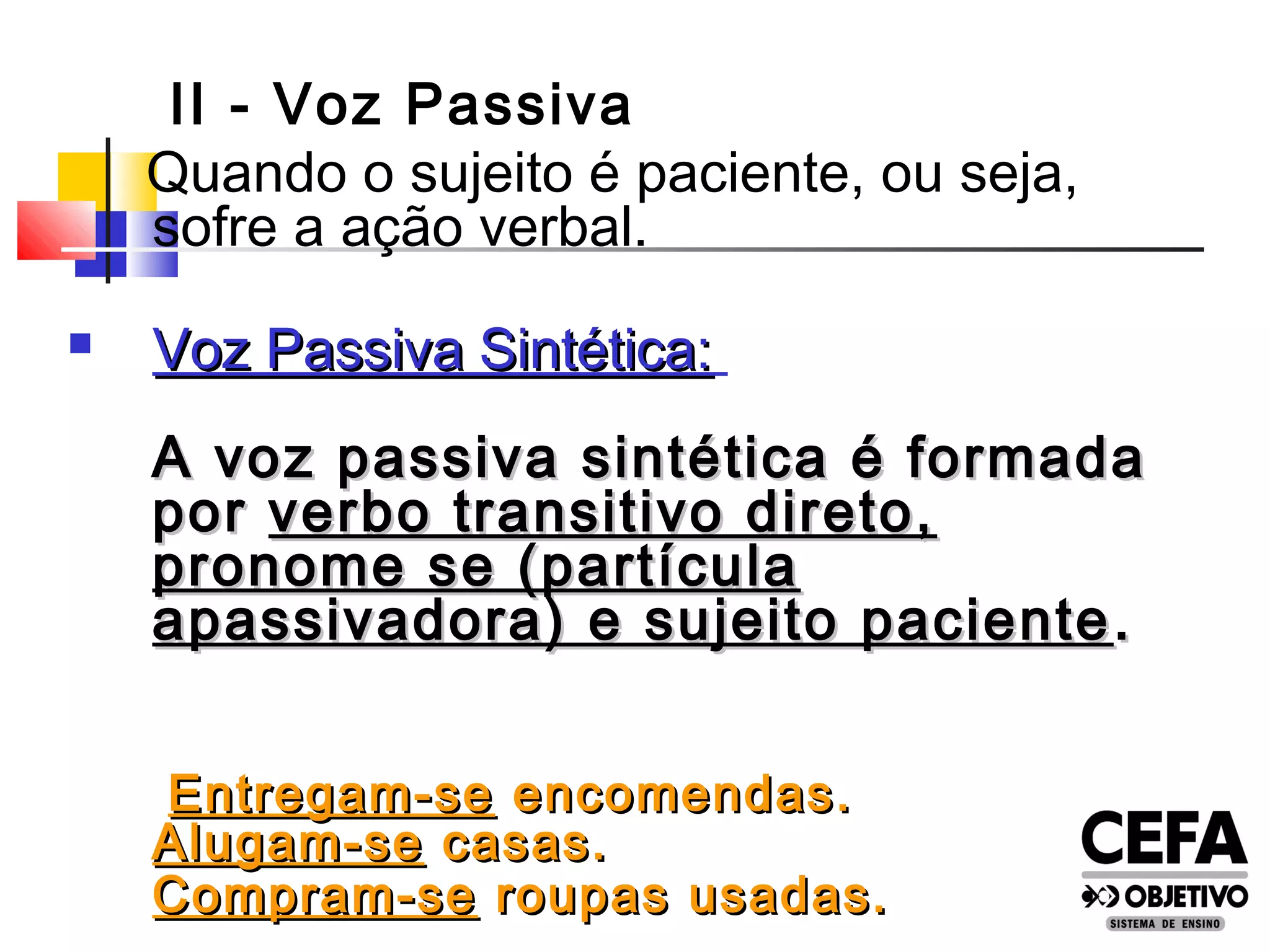 Vozes verbais ppt | PPT