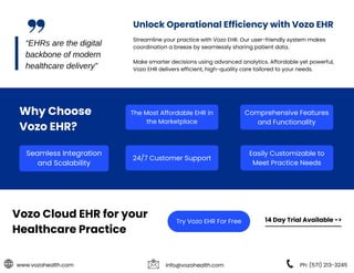 Vozo EHR for Mental health & Pricing EHR | PDF