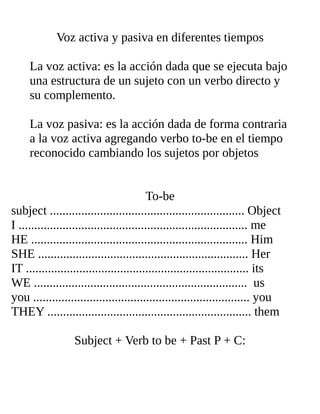 Voz pasiba y activa ingles | ODT