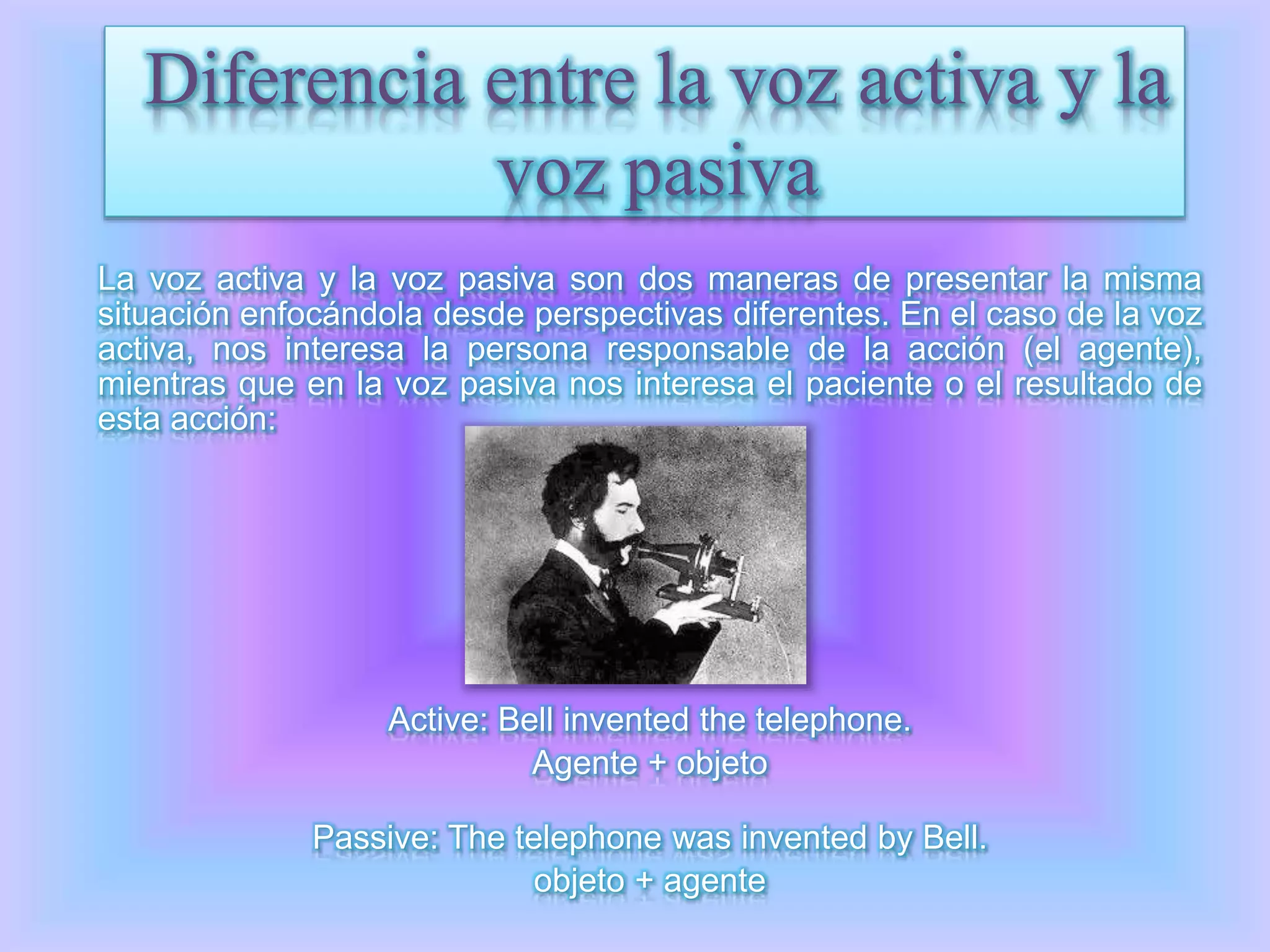 Voz activa y voz pasiva | PPTX | Poetry | Books and Literature