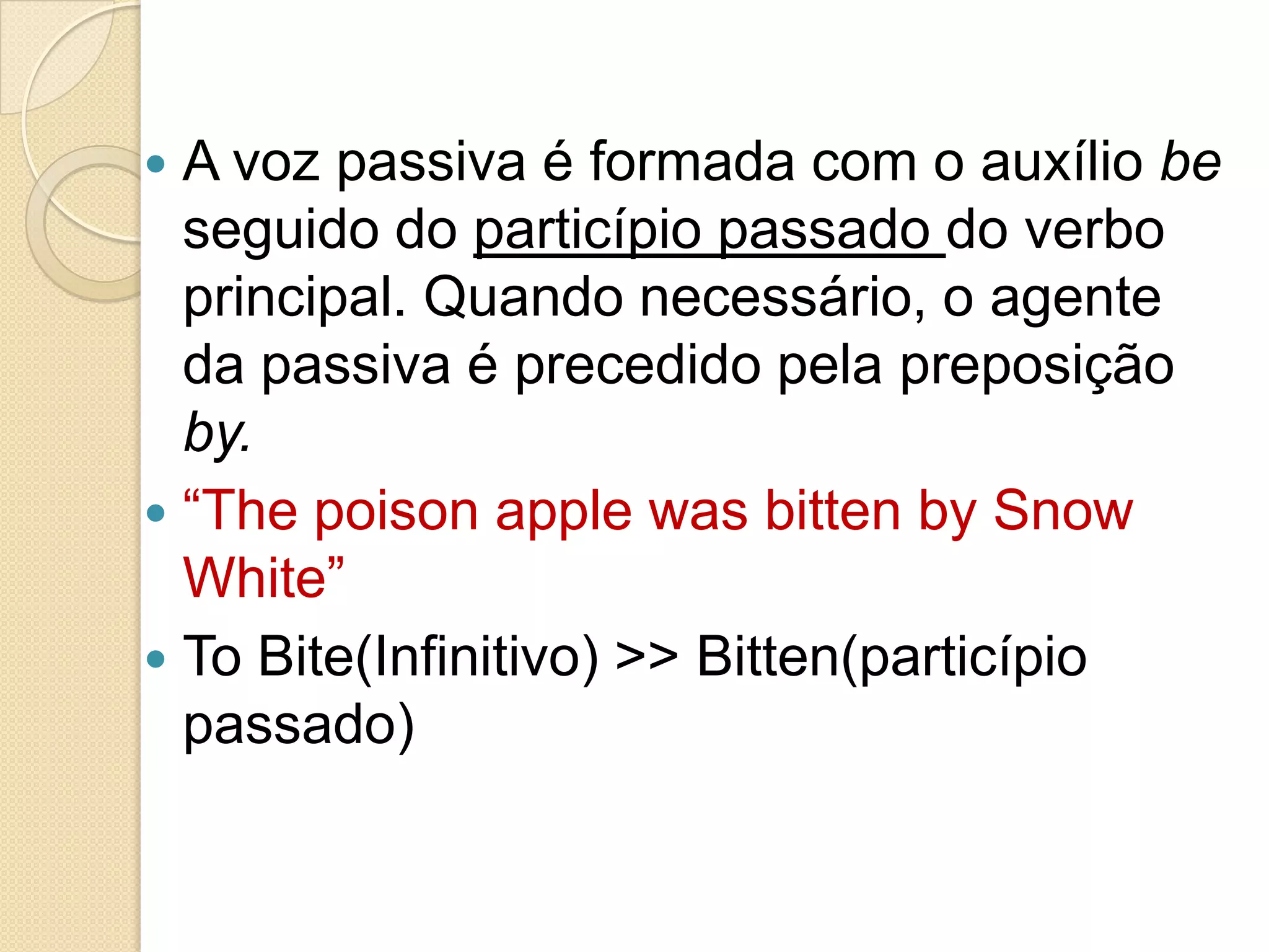 Voz passiva (passive voice) mini aula | PPTX