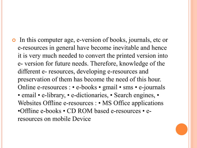 E-Resource | PPTX | Internet | Computing
