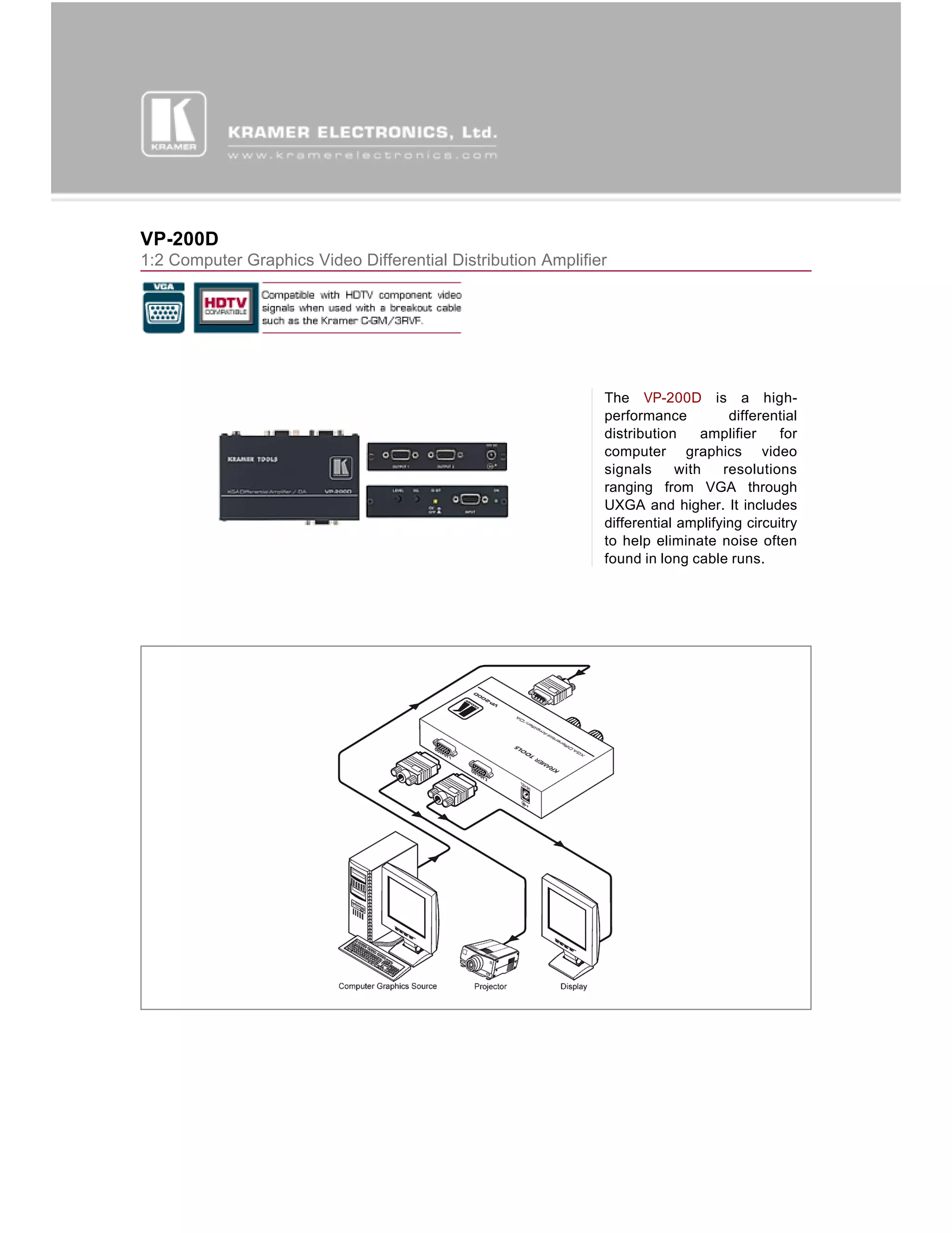 Kramer VP-200D | PDF