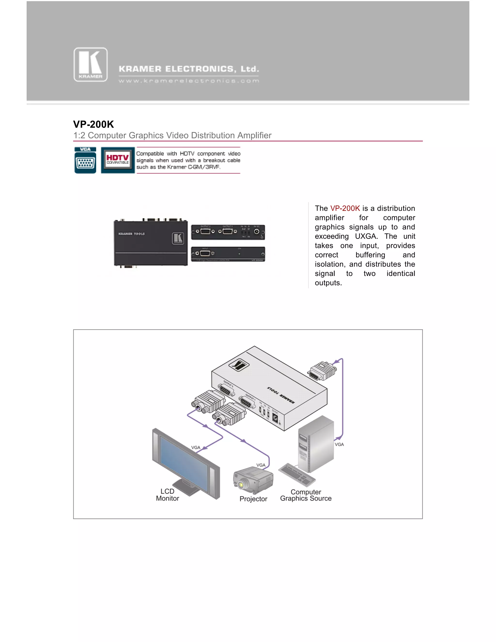 Kramer VP-200K | PDF
