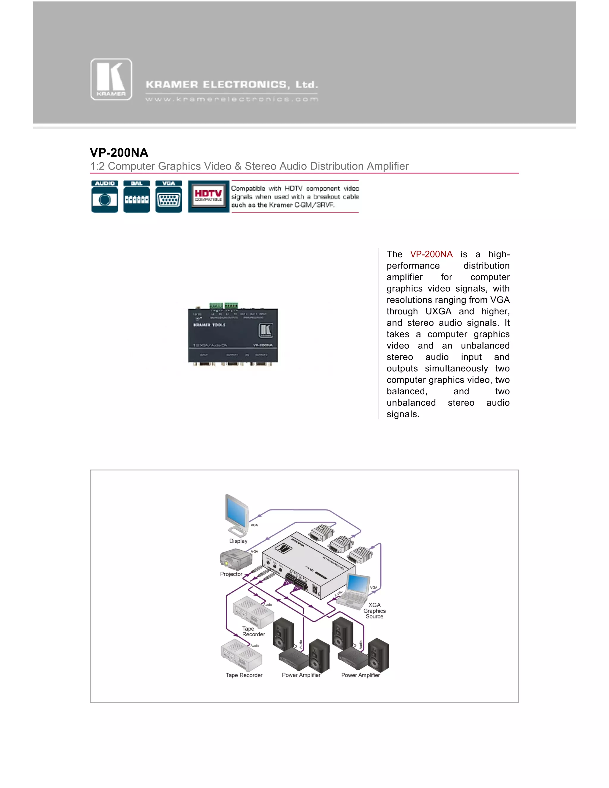 Kramer VP-200NA | PDF