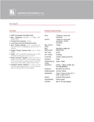Kramer VP-200- XLT | PDF