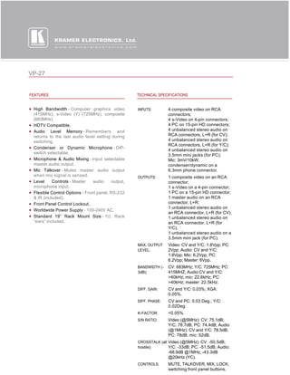 Kramer VP-27 | PDF