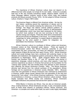 The African American Culture | PDF