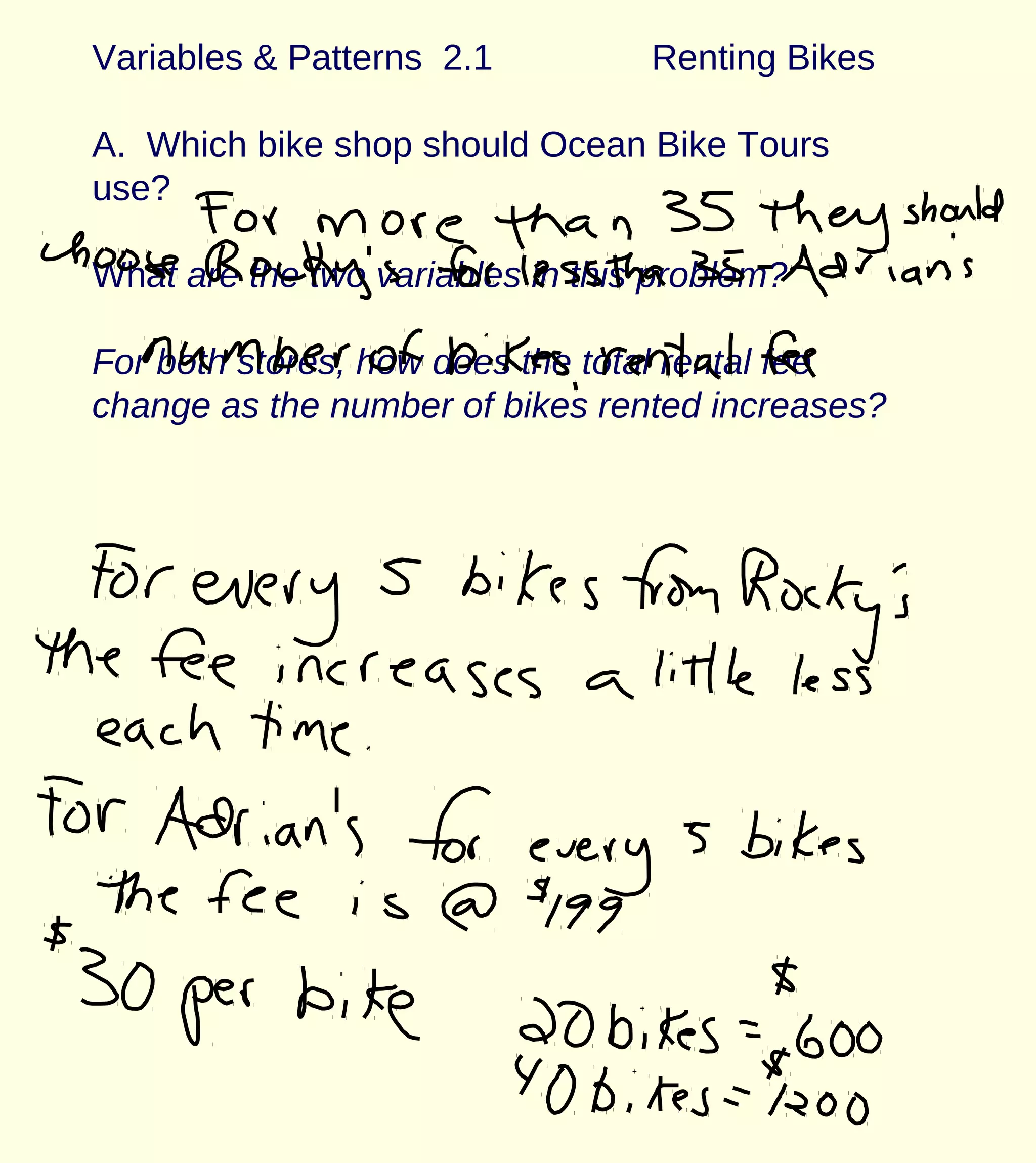 Variables & Patterns Problem 2.1 | PDF