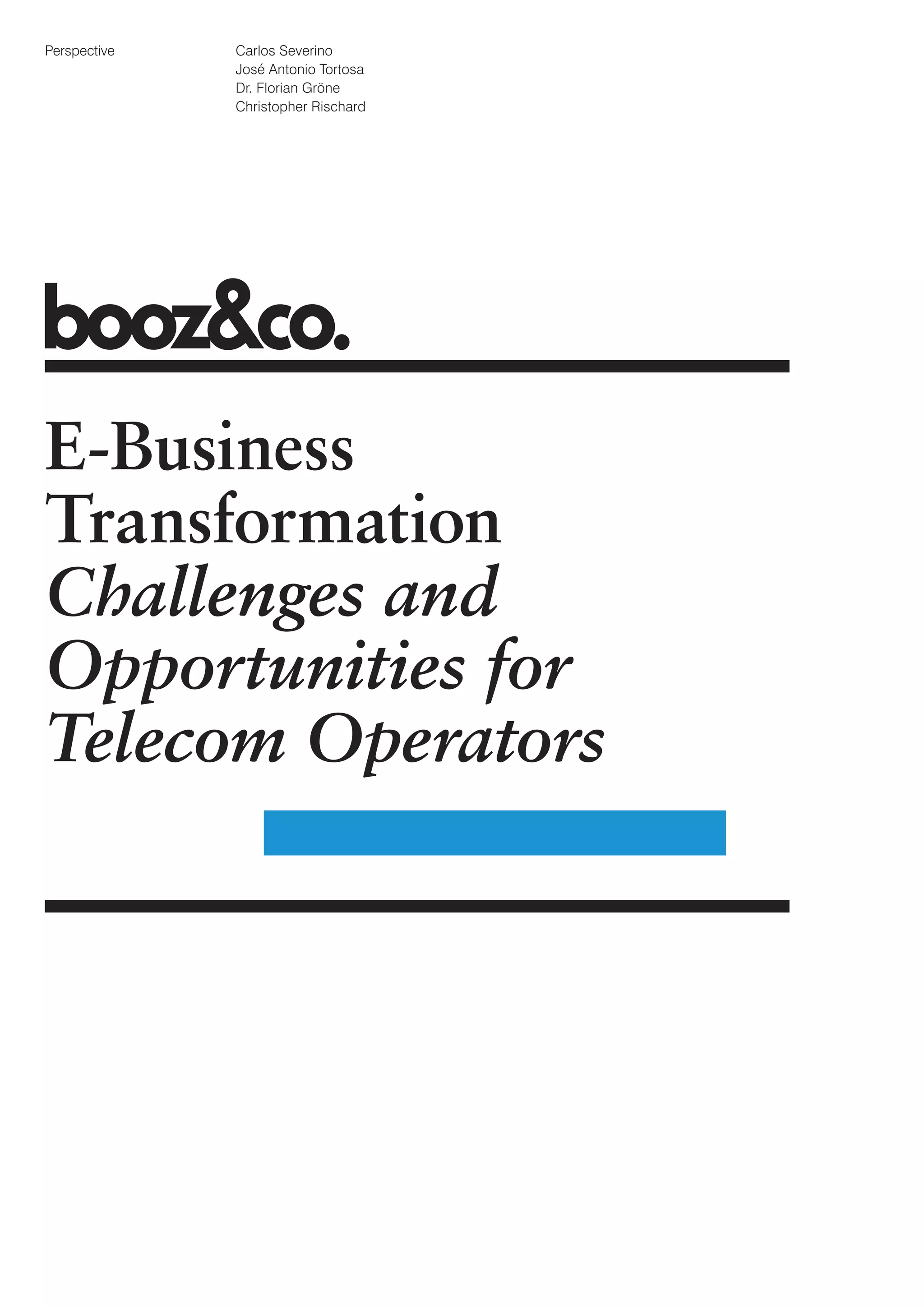 E-Business Transformation: Challenges and Opportunities for Telecom ...