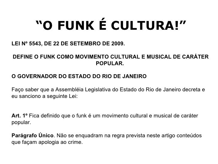 FUNK - MOVIMENTO CULTURAL