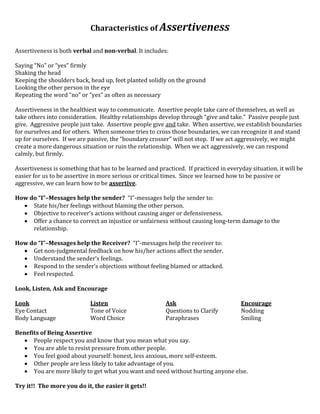 Assertiveness is a Communication Skill! | PDF | Parenting Babies and ...