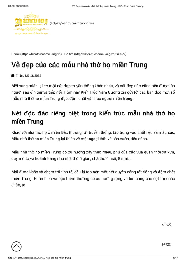 Đặc trưng những mẫu nhà thờ họ miền Trung - Kiến Trúc Nam Cường.pdf