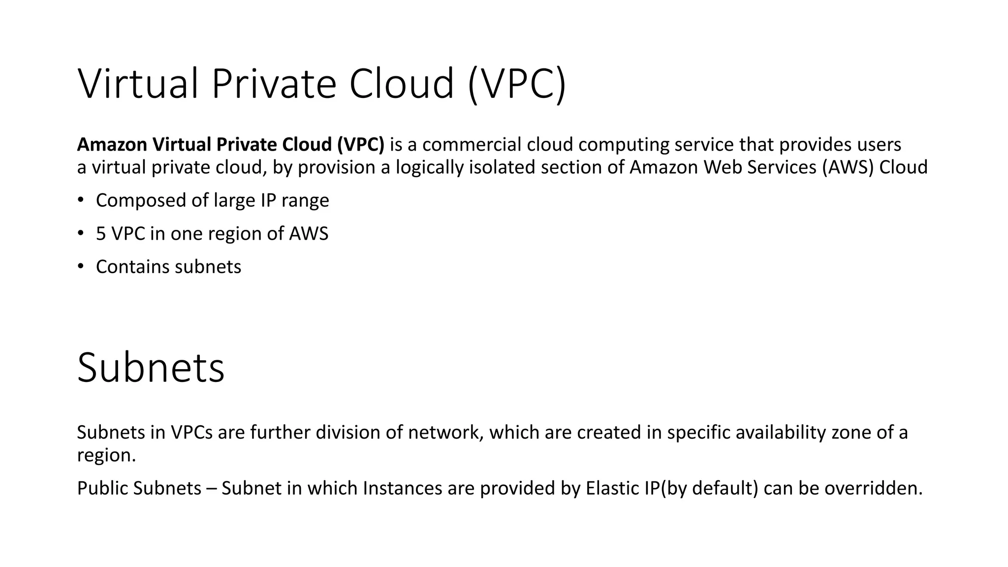 Aws Vpc And Networking Basic Concepts Pptx Cloud Computing Internet