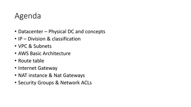 Aws Vpc And Networking Basic Concepts Ppt
