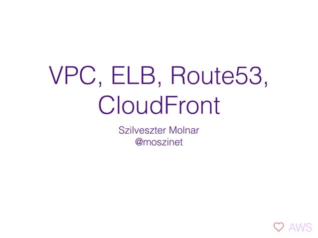 VPC, ELB, Route53, CloudFront configuration in AWS | PPT