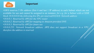 Vpc (virtual private cloud) | PPTX