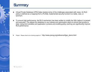 Vpd Virtual Private Database By Saurabh | PPT | Databases | Computer Software and Applications