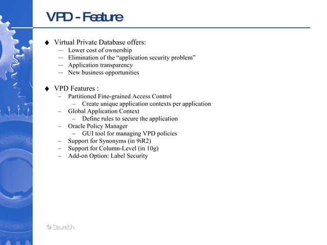 Vpd Virtual Private Database By Saurabh | PPT | Databases | Computer Software and Applications