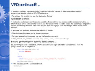 Vpd Virtual Private Database By Saurabh | PPT | Databases | Computer Software and Applications