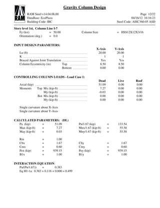 Vpectrl3 ram steel - gravity column design | PDF