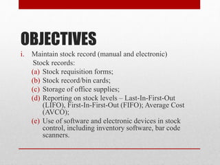Maintaining stock records - manual and electronic | PPTX