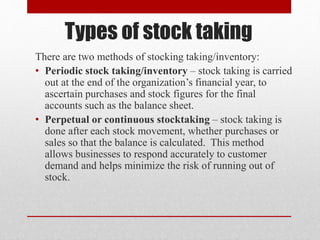 Maintaining stock records - manual and electronic | PPT