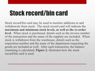Maintaining stock records - manual and electronic | PPT