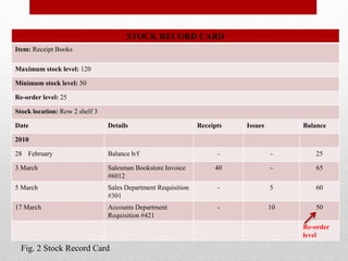 Maintaining stock records - manual and electronic | PPT