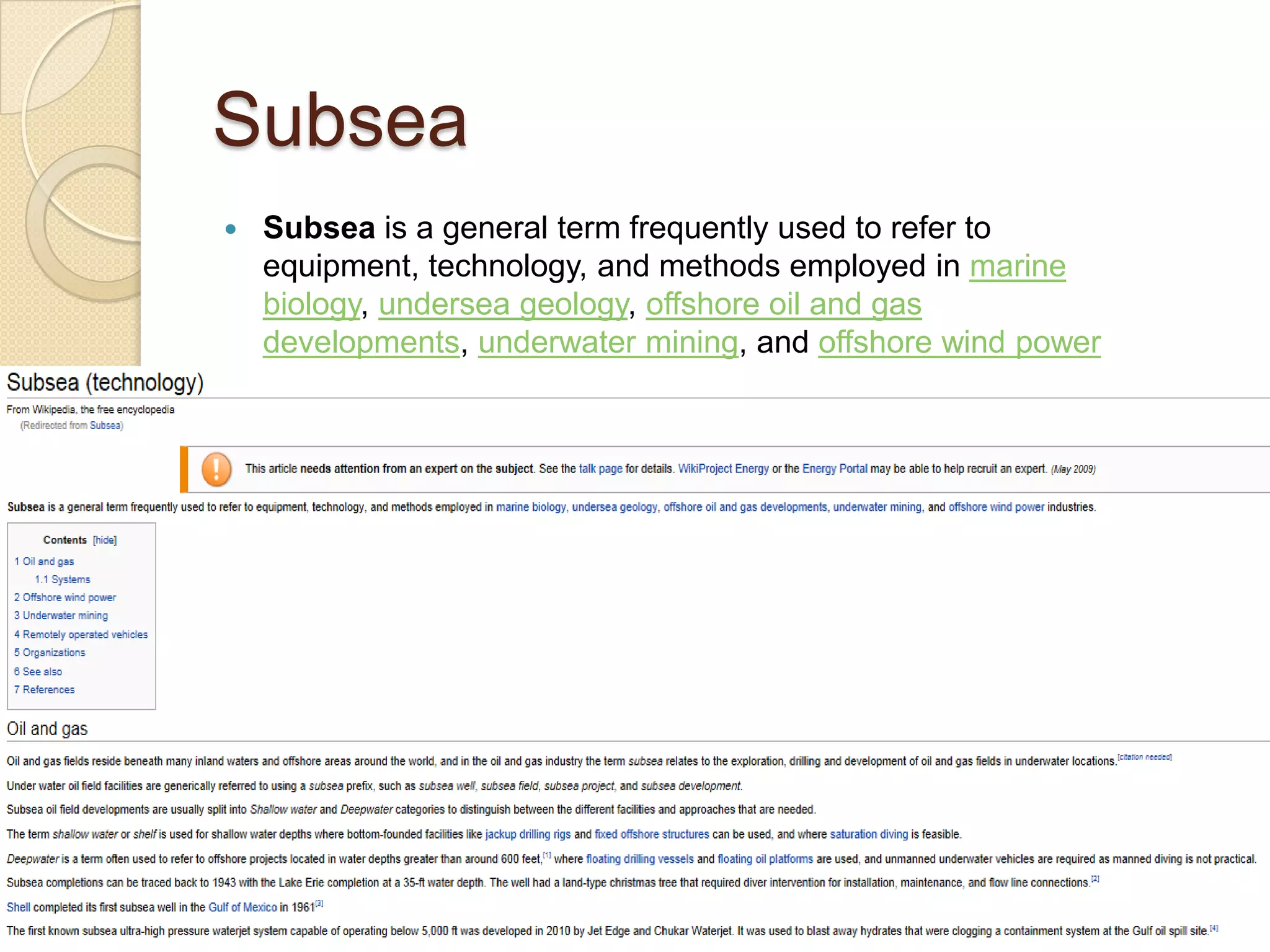 Piping layout/ Subsea | PPTX