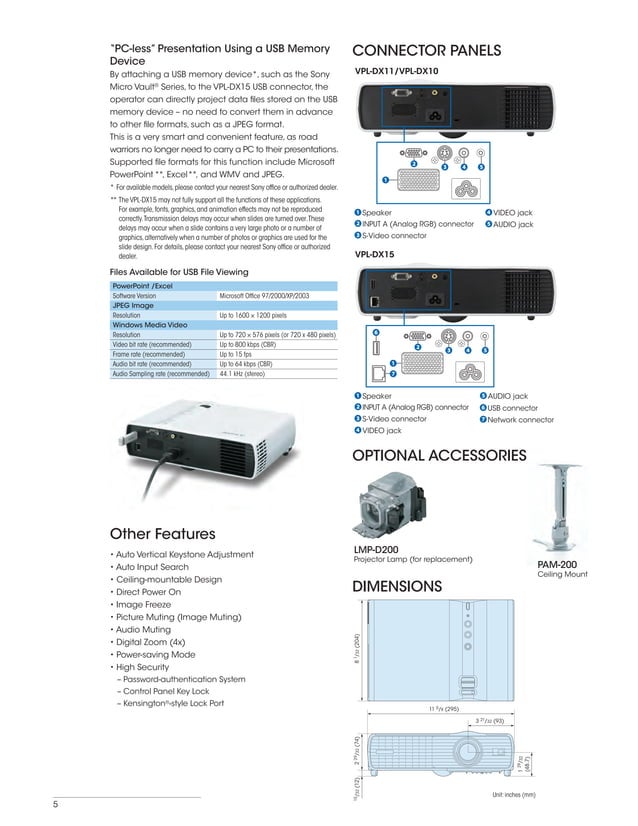Sony VPL-DX Series Projectors | PDF