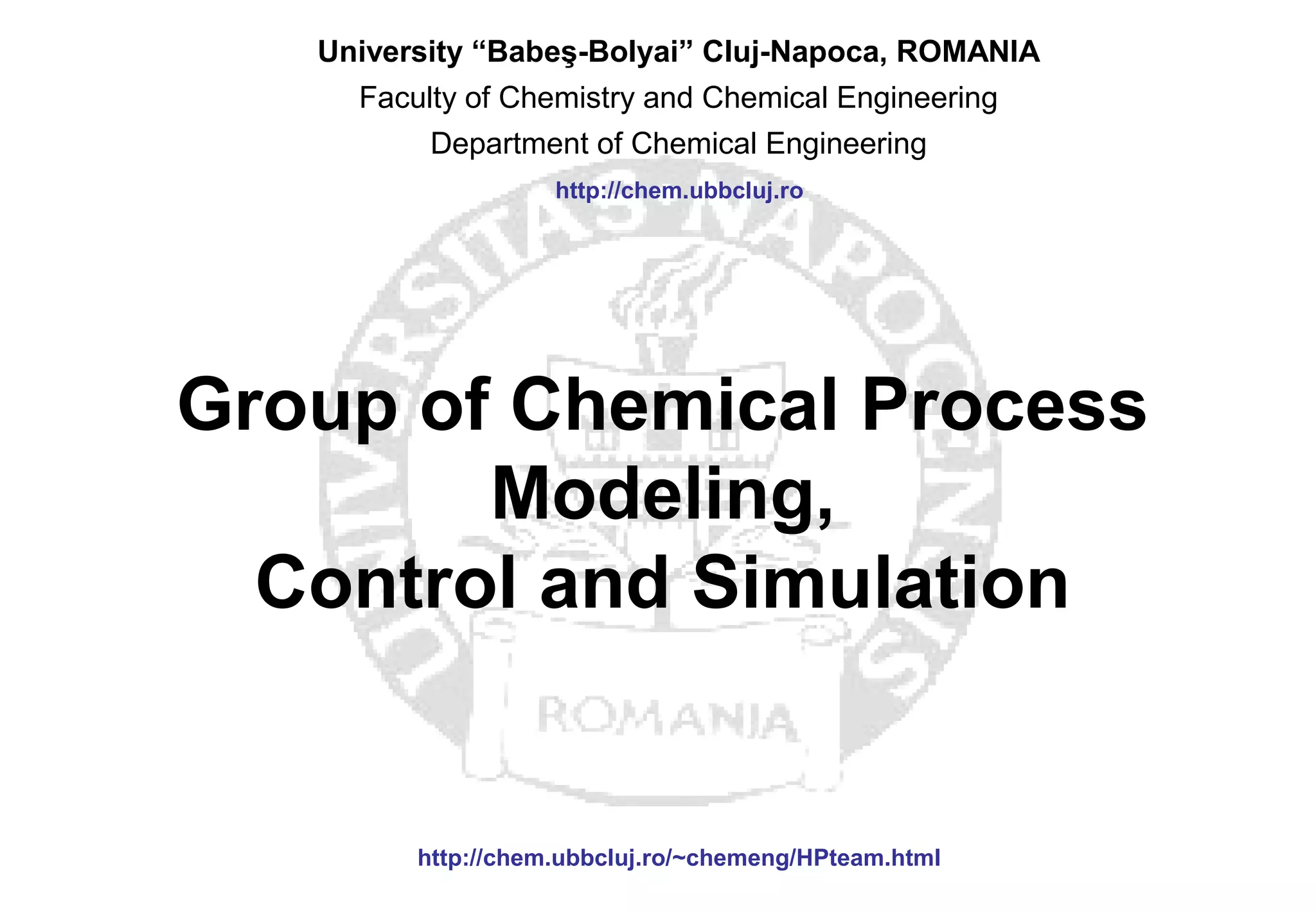 simulation and control in chemical enginnering | PPT