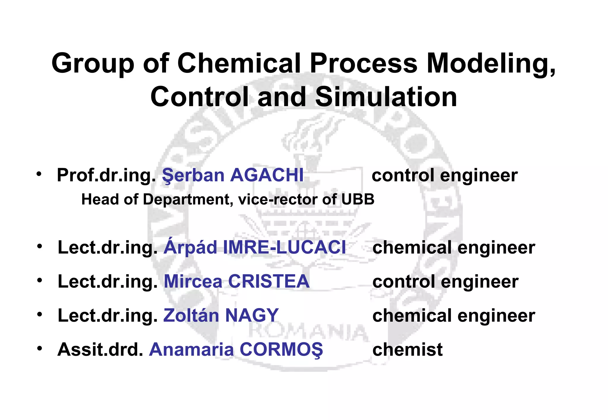 simulation and control in chemical enginnering | PPT