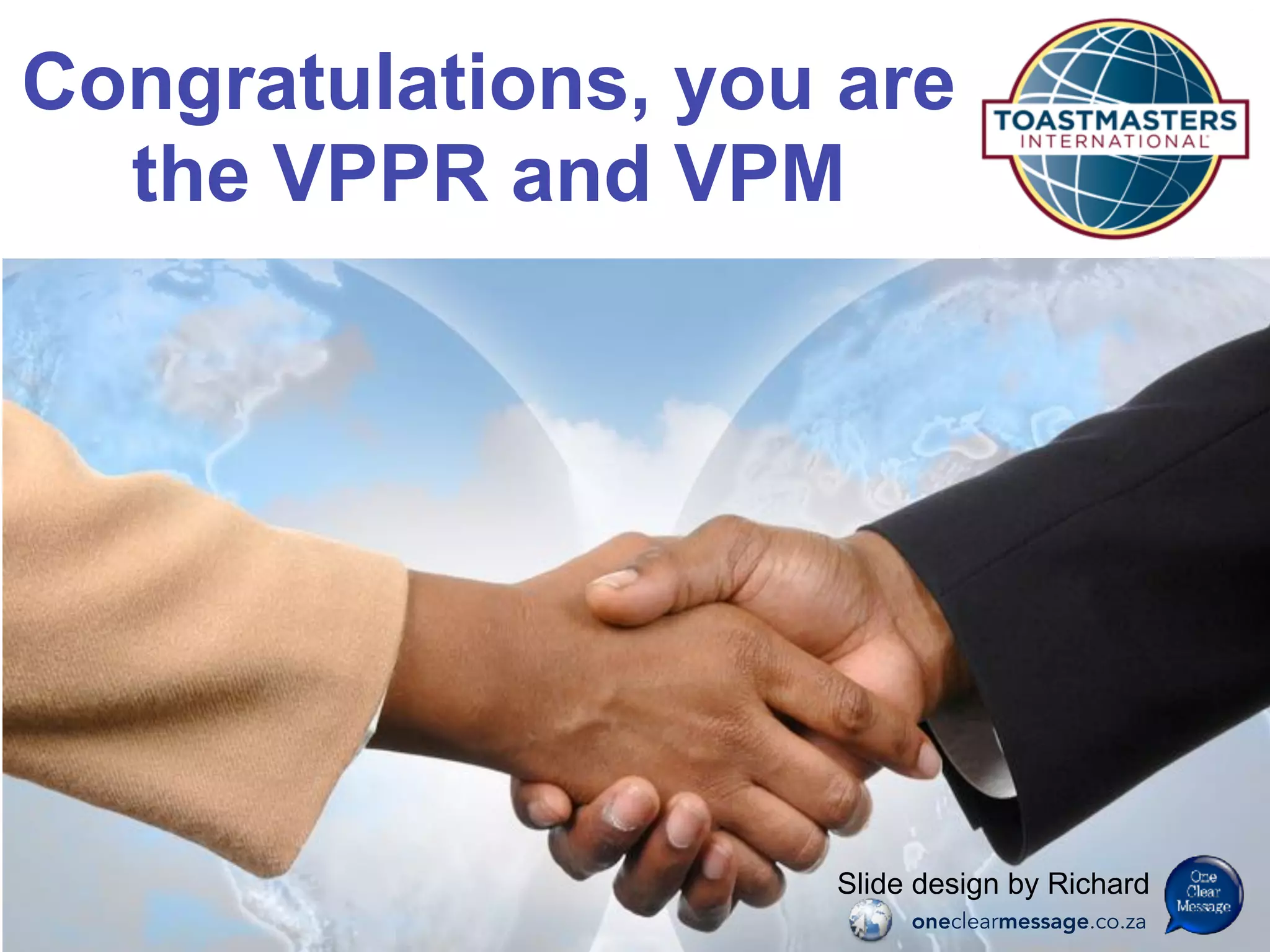 Vpm and vppr toastmasters training | PDF