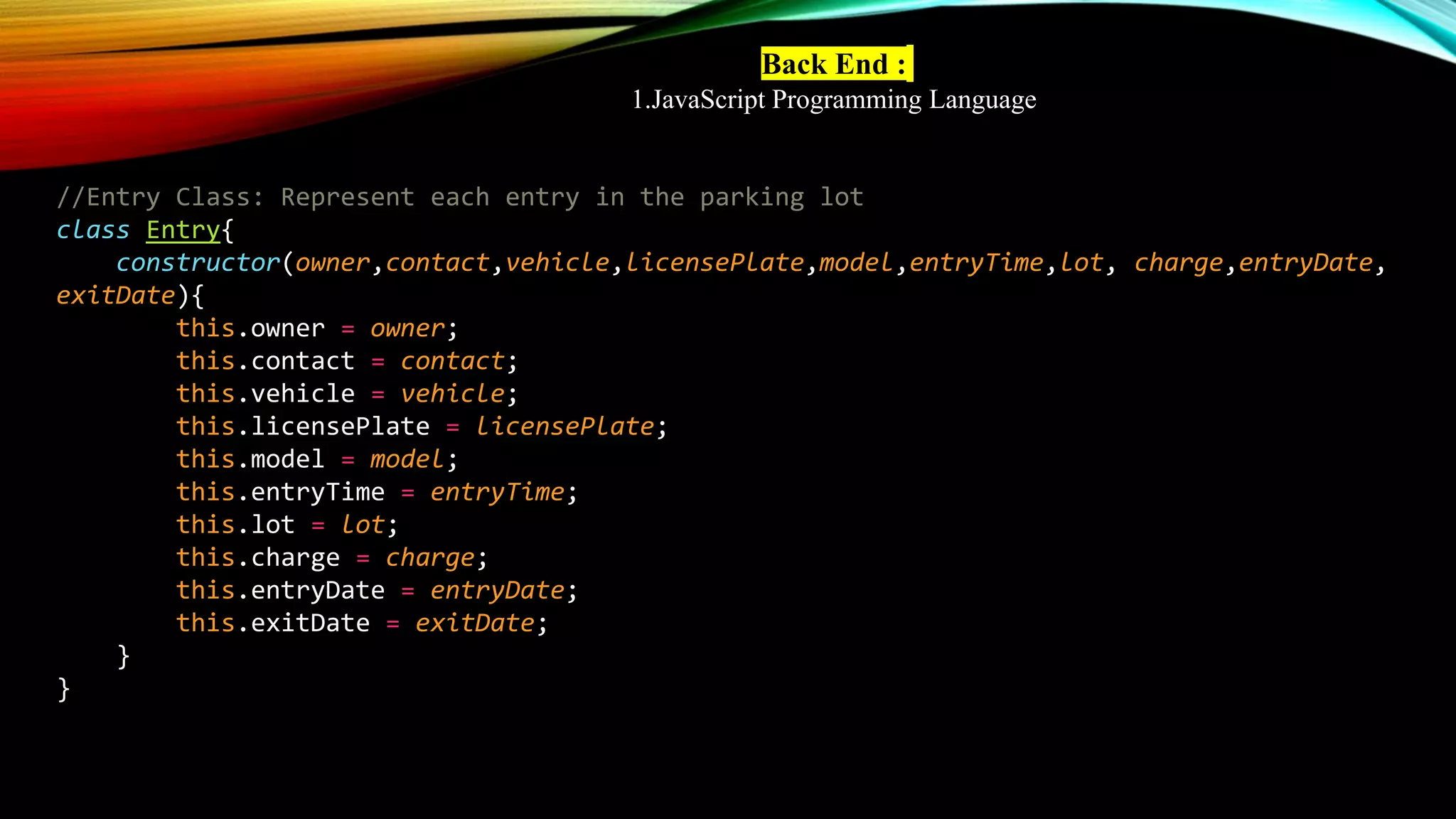 Vehicles Parking Management System project presentation 2020 | PPTX