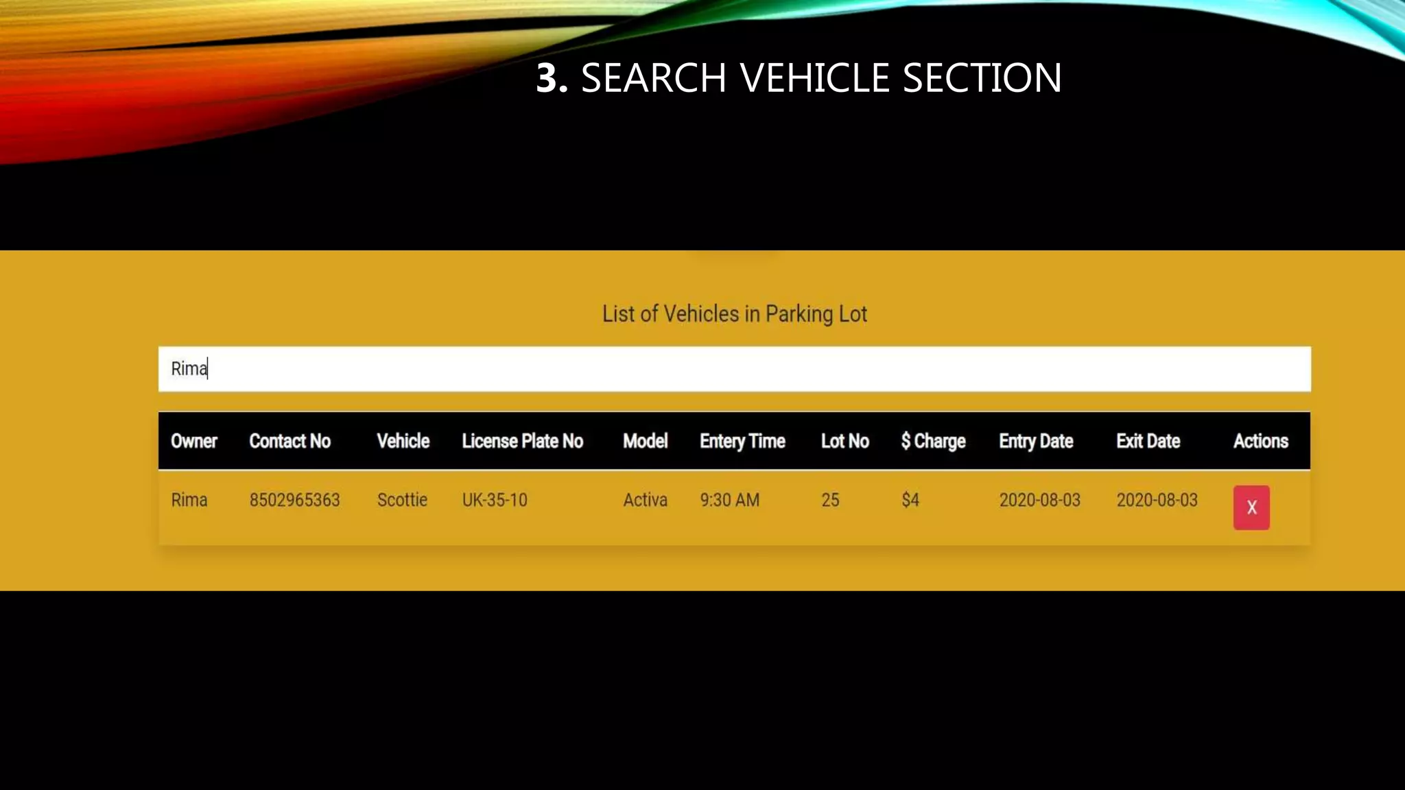 Vehicles Parking Management System project presentation 2020 | PPTX