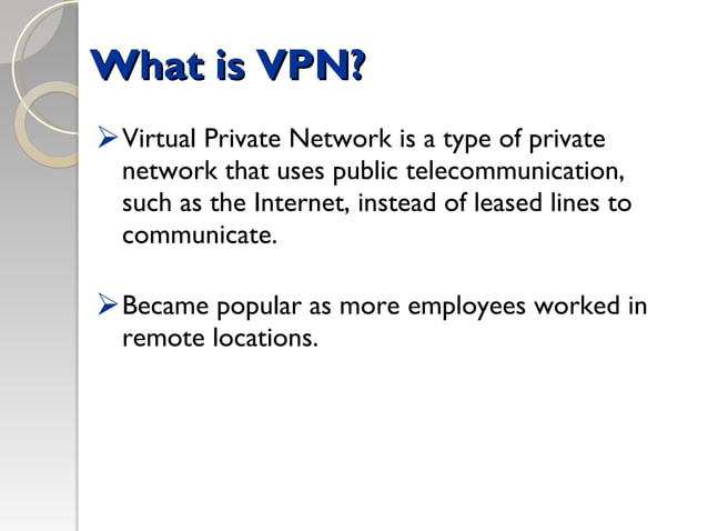 Virtual private network | PPT